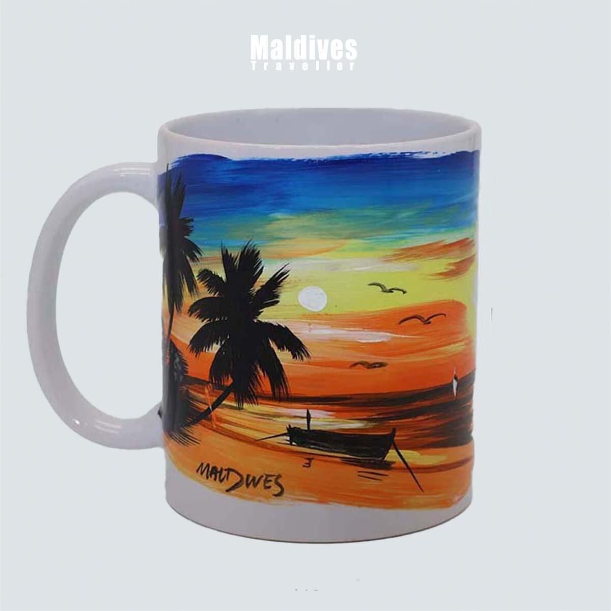 Hand painted ceramic mug (MHC040) - Maldives Traveller