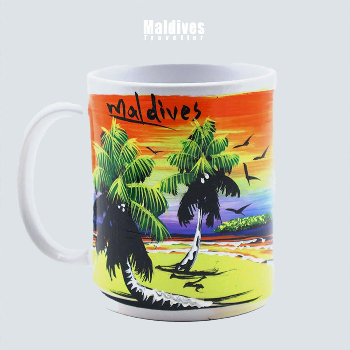 Hand painted ceramic mug (MHC038) - Maldives Traveller